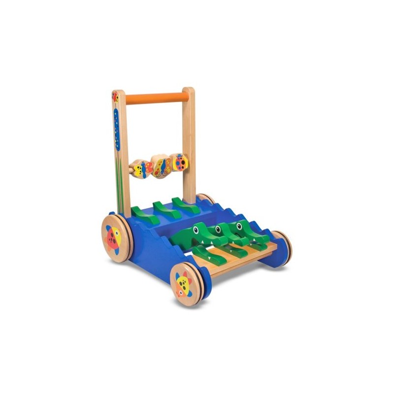 Melissa & Doug Deluxe Chomp and Clack Alligator Wooden Push Toy and ...