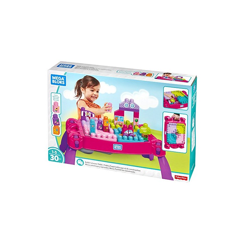 Mega Bloks FFG22 Buildand Learn Table, Pink