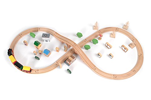 Tidlo Wooden Train Set (50 Pieces)